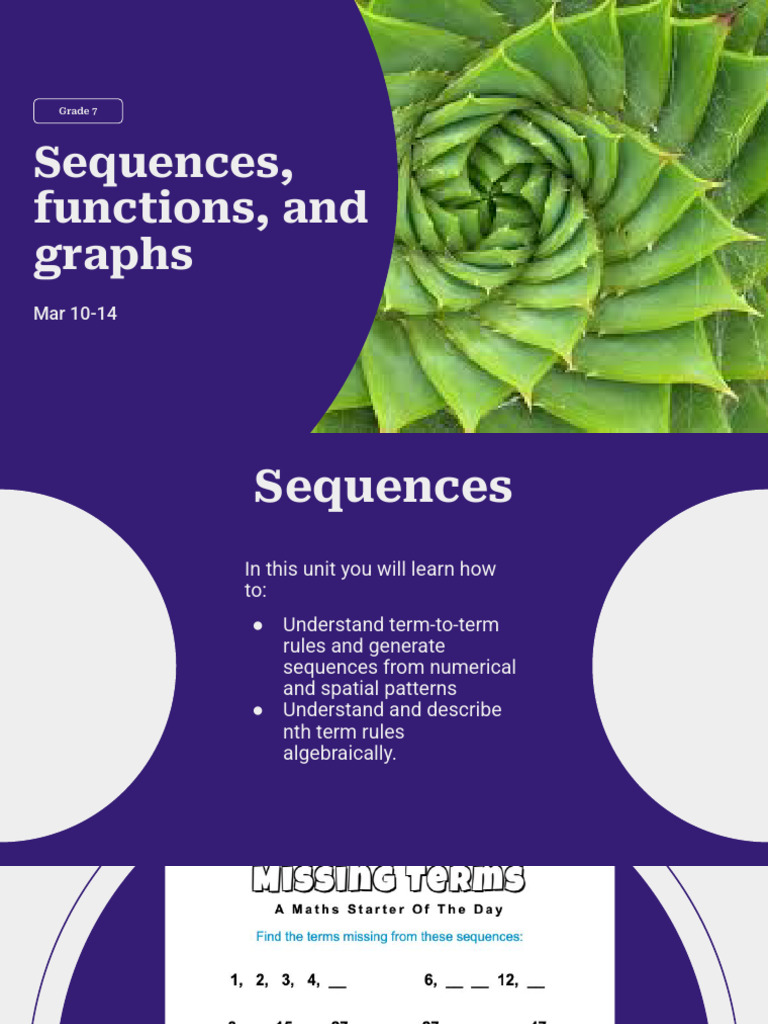 Sequences and Patterns for Grade 7 | PDF | Applied Mathematics ...