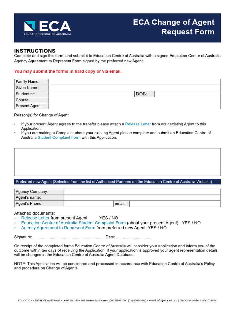 Change-of-Agent-Form | PDF