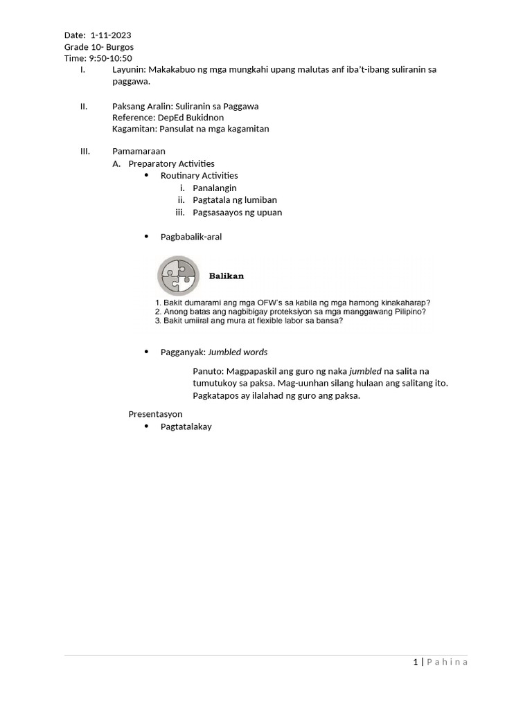 AP Lesson Plan | PDF