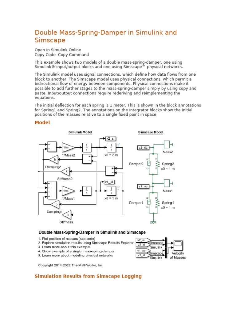 Double Mass Spring Damper | PDF