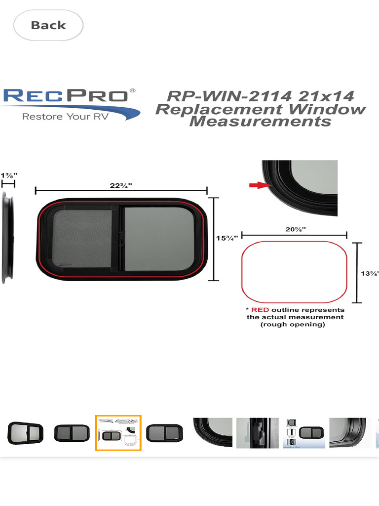 Amazon.com RecPro Teardrop Horizontal Slide RV Window - 21 W x 14 H ...