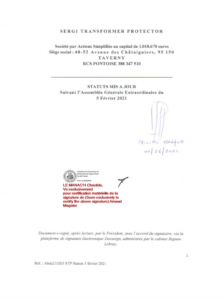 Articles or Incorporation SERGI TRANSFORMER PROTECTOR (Notarized) | PDF