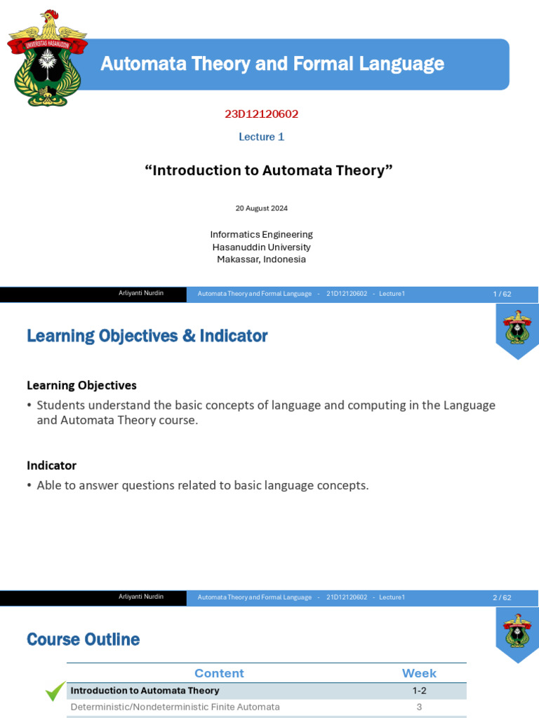 Dasar Bahasa Dan Automata | PDF | Automata Theory | Computational Complexity Theory