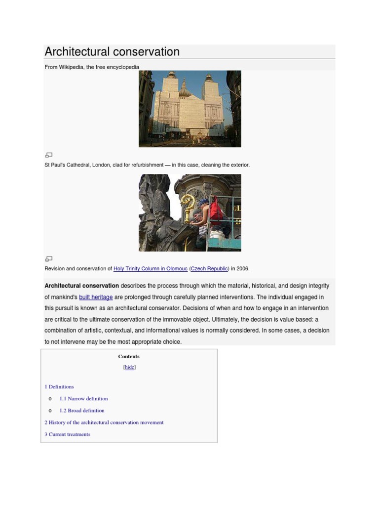 Architectural Conservation | PDF | Historic Preservation | Conservation ...