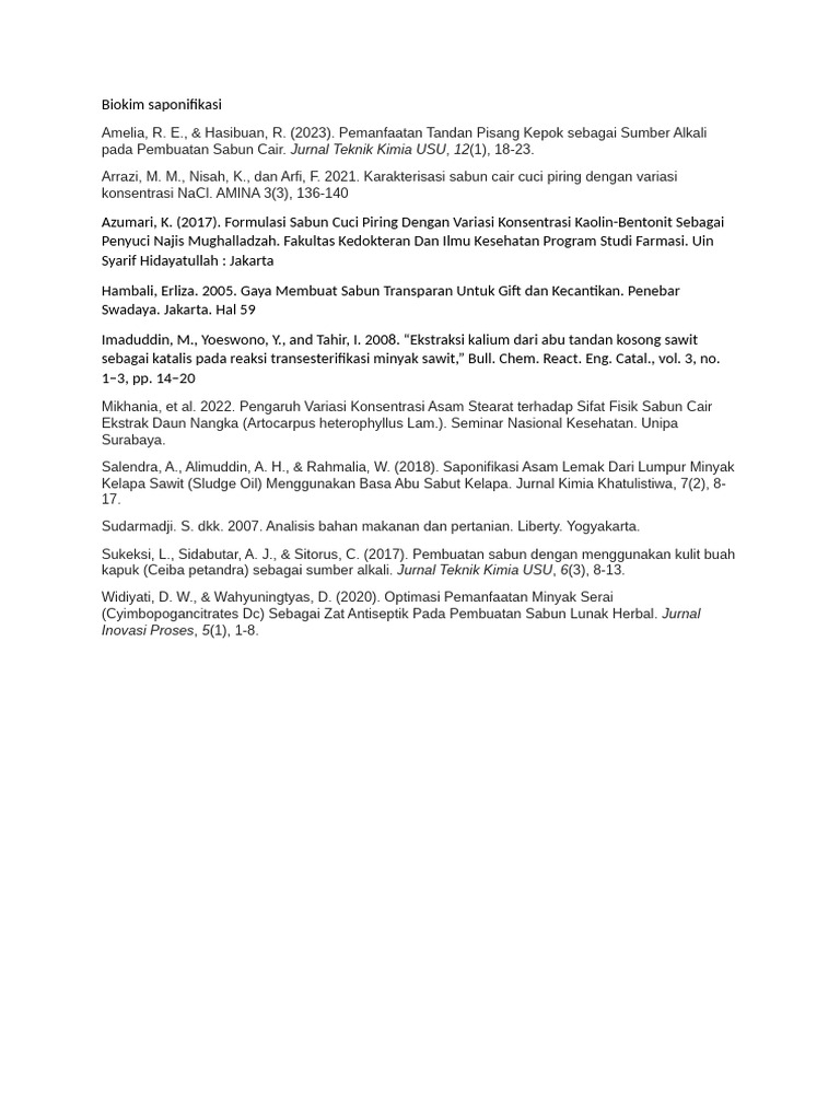 Biokim Saponifikasi | PDF