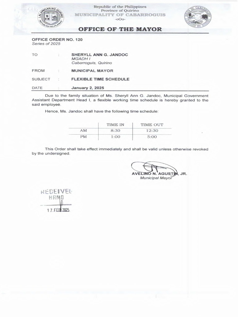 Approved Flexible Time Schedule | PDF