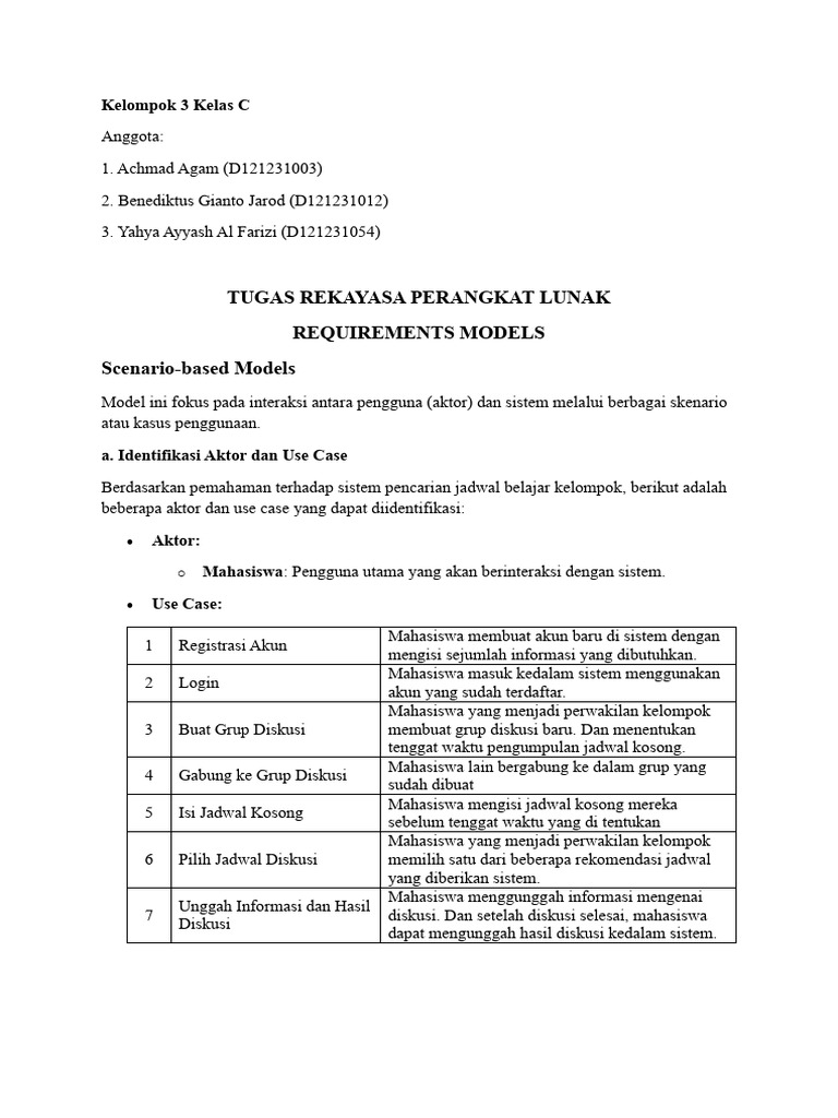 Requirements Models | PDF
