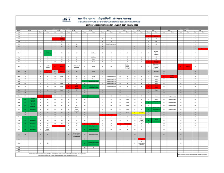 Academic Calendar Year 1 2024-25 | PDF | Educational Stages | Schools