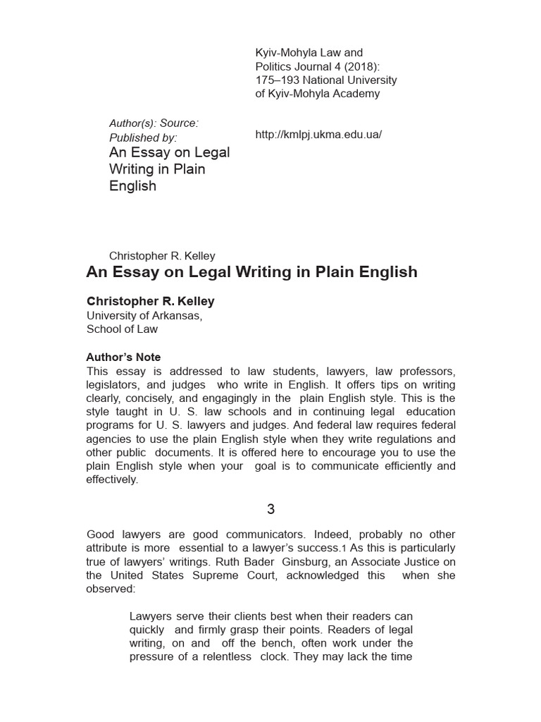 Legal Writing Tips in Plain English | PDF | Subject (Grammar) | Verb