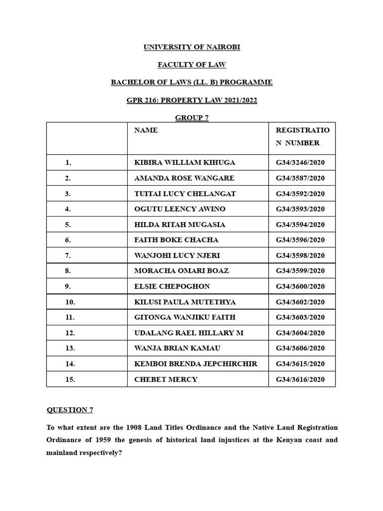 GROUP 7 PROPERTY LAW ASSIGNMENT-1 | PDF