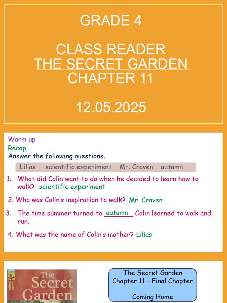 Grade 4- 12-05-25- English- The Secret Garden Chapter 11.pptx (1) | PDF