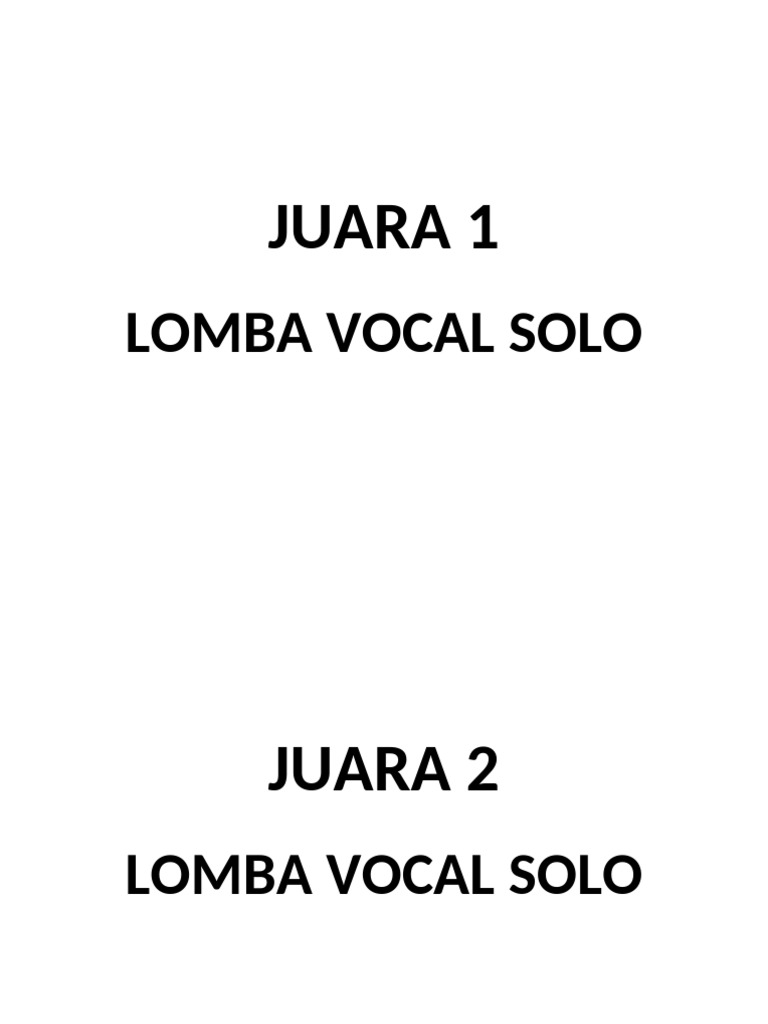 Amplop Lomba Vocal Solo | PDF