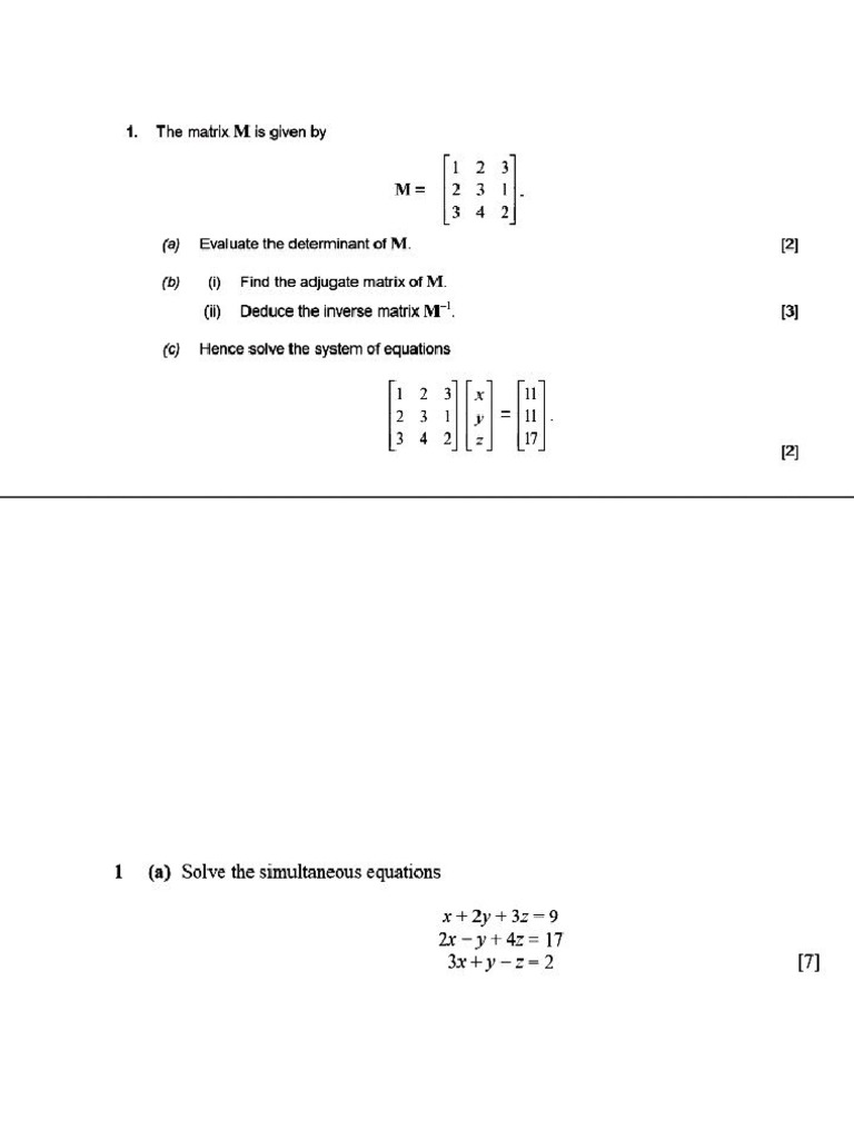 Matrices - System of Linear Equations | PDF