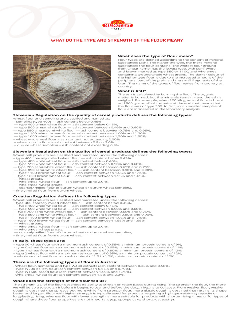 Type and Strength of Flour | PDF | Flour | Whole Grain
