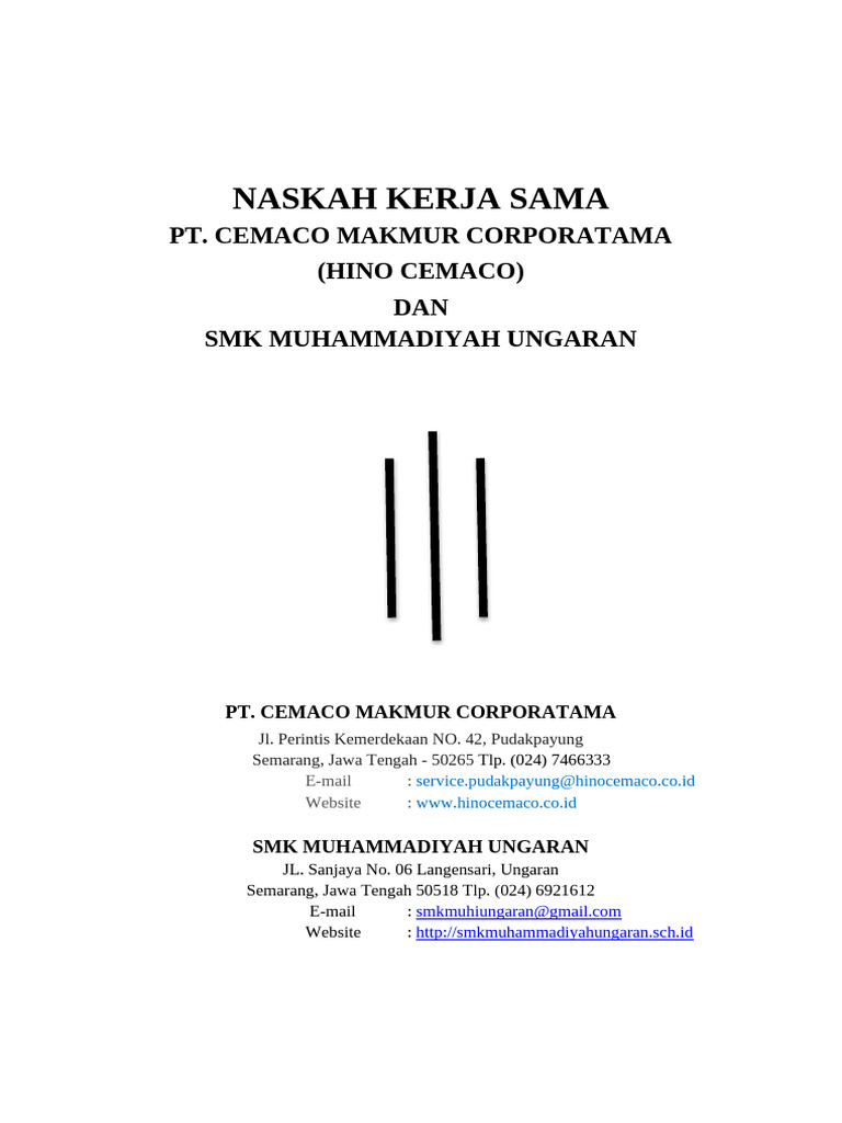 MoU SMK Muhammadiyah Ungaran | PDF