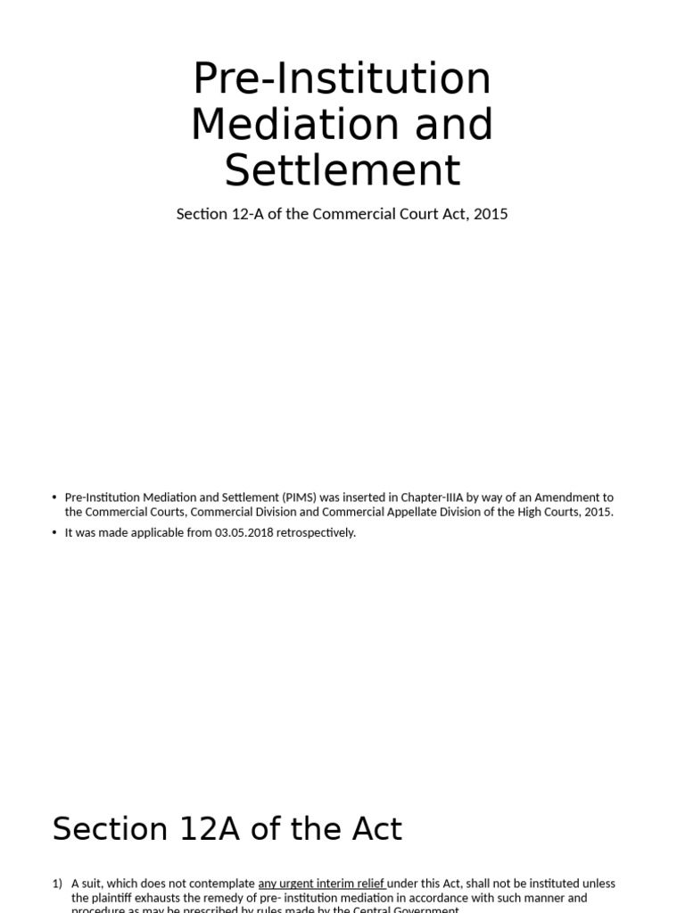 12A Commercial Courts Act | PDF