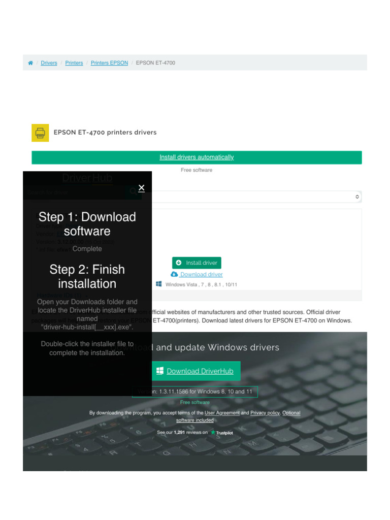 EPSON ET-4700 (Printers) Drivers For Windows | PDF | Device Driver | Microsoft Windows