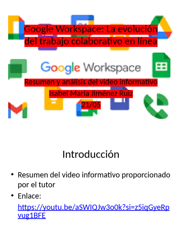 Presentación Google Workspace | PDF