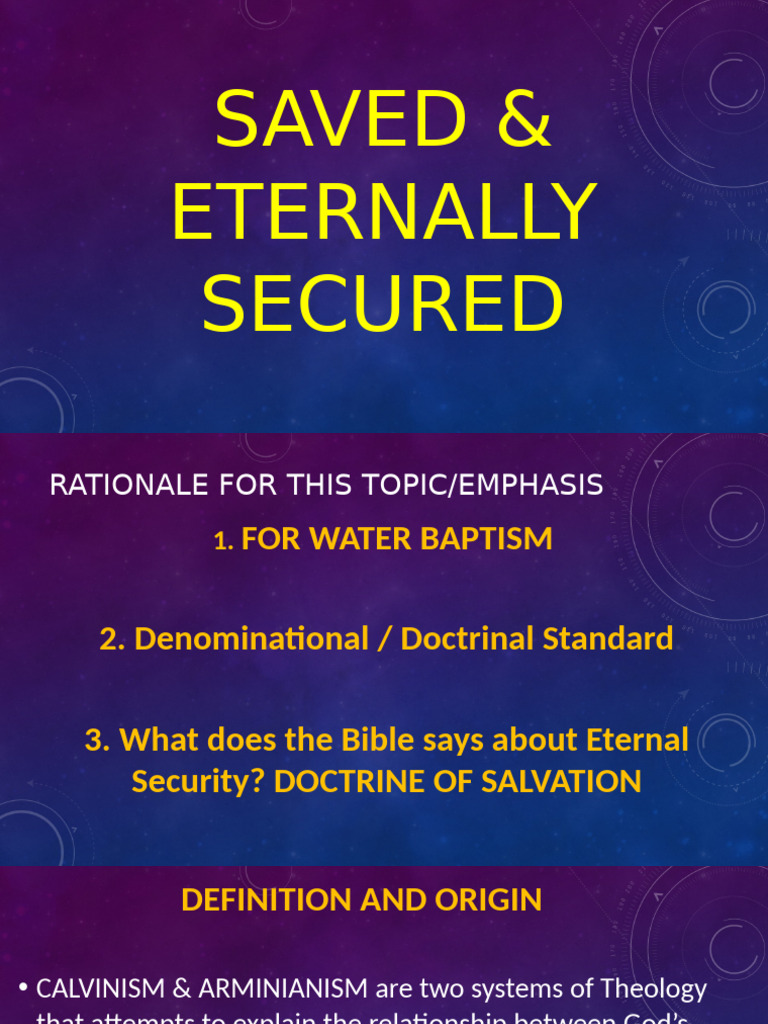 Saved & Eternally Secured | PDF | Arminianism | Protestant ...