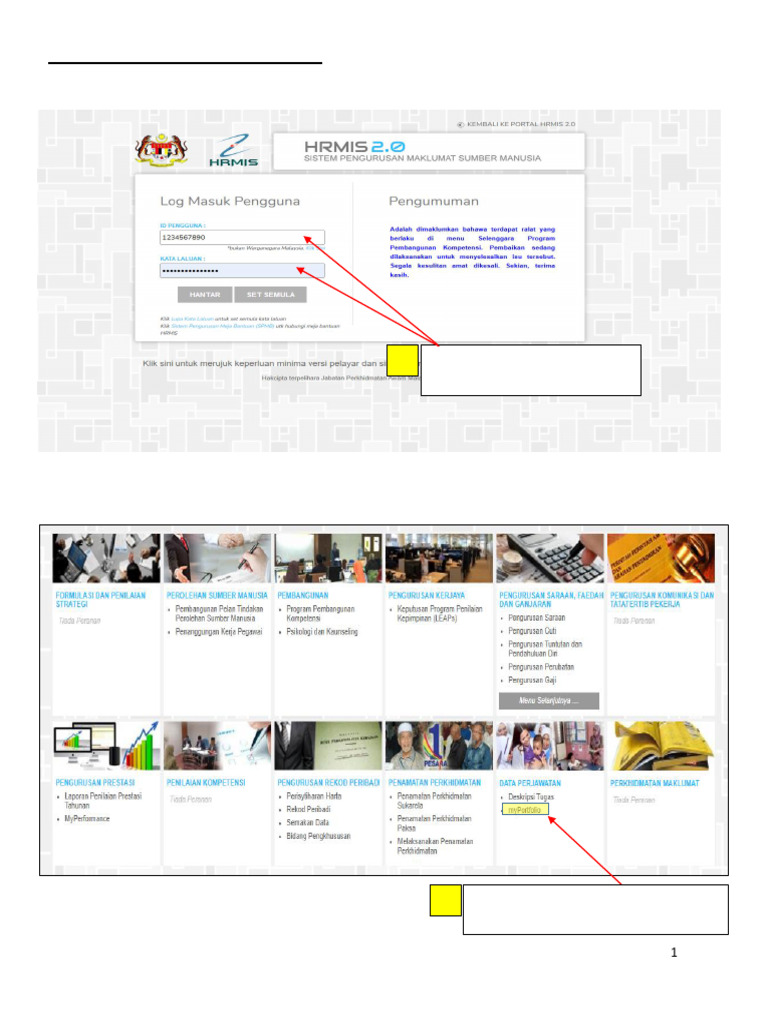 Panduan Muat Turun Myportfolio HRMIS | PDF