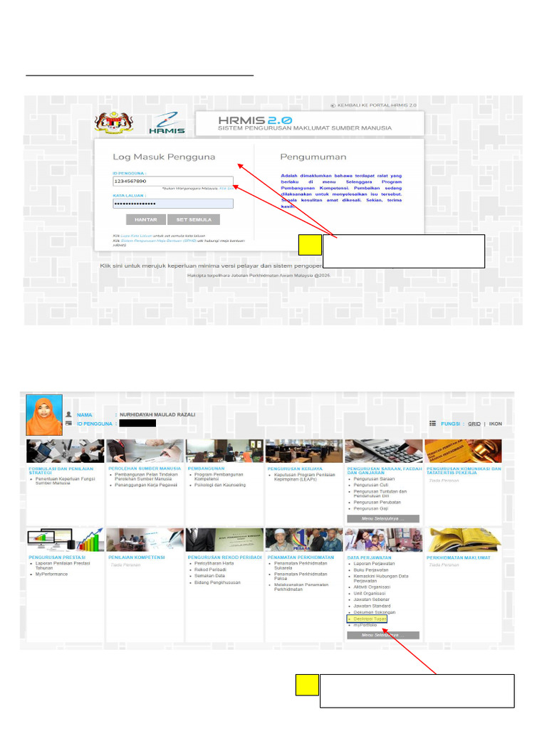 Panduan Muat Turun Deskripsi Tugas HRMIS | PDF