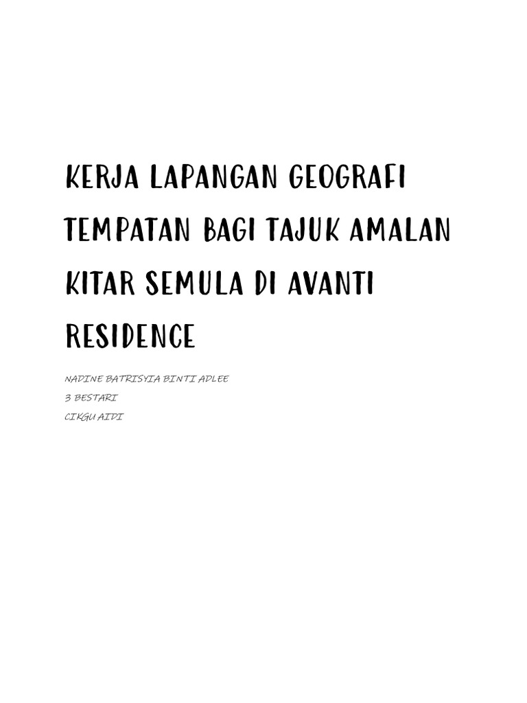 Geografi Kerja Kursus Form 3 | PDF