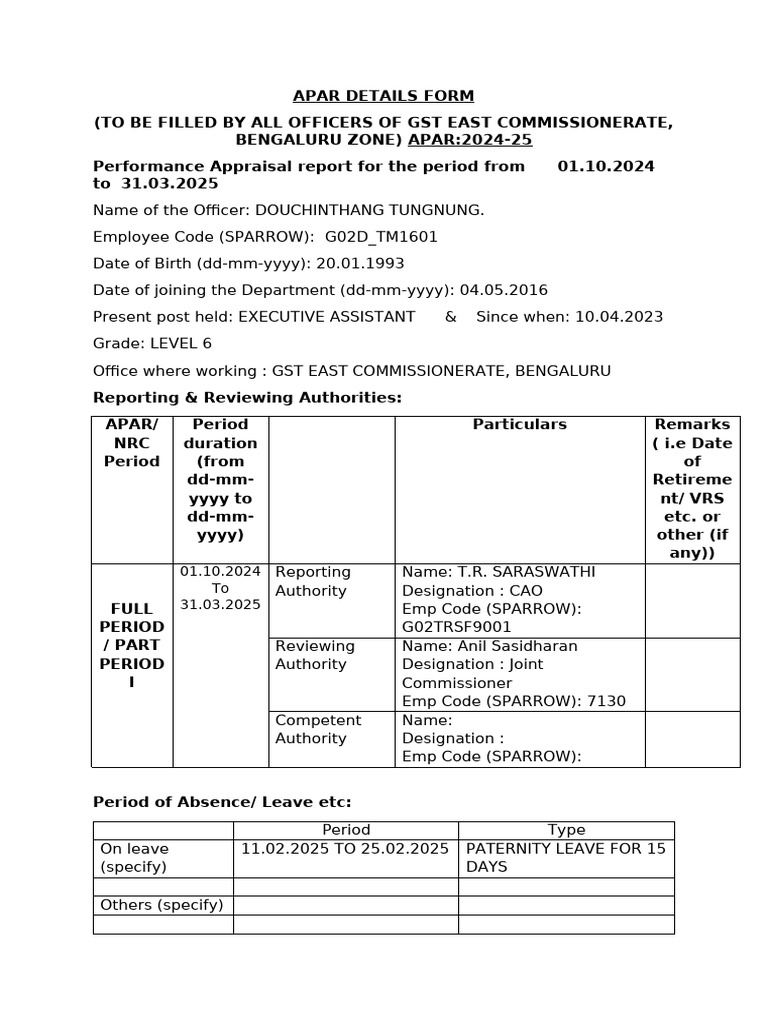 Apar Details Form Sandeep Kumar | PDF