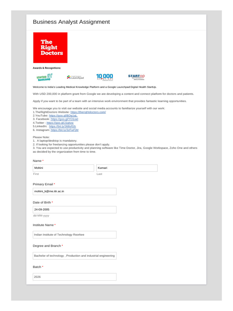 Business Analyst Assignment | PDF | Health Care | Medicine