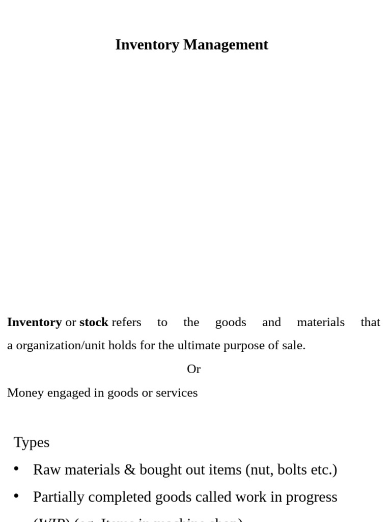 Inventory Management Essentials Guide | PDF | Inventory | Financial ...