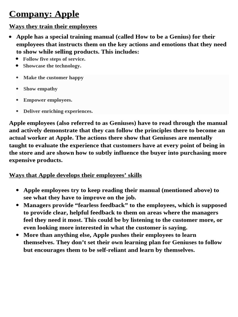 Apple Employee Training Overview | PDF