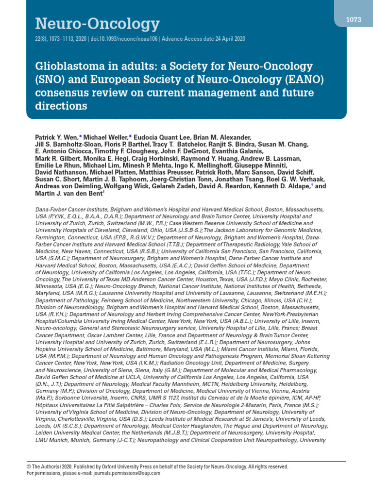 2020 Eano Ref GBM | PDF | Glioma | Genetics