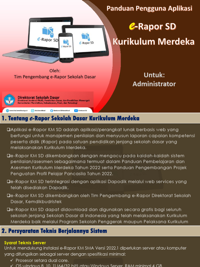 Panduan E-Rapor SD | PDF