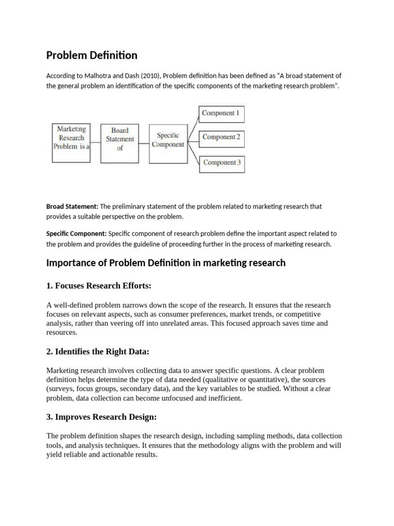 Define The MKT Research Problem | PDF | Data Analysis | Marketing Research
