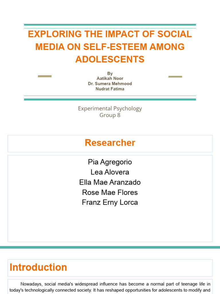 Exploring The Impact of Social Media On Self-Esteem Among Adolescents-1 ...