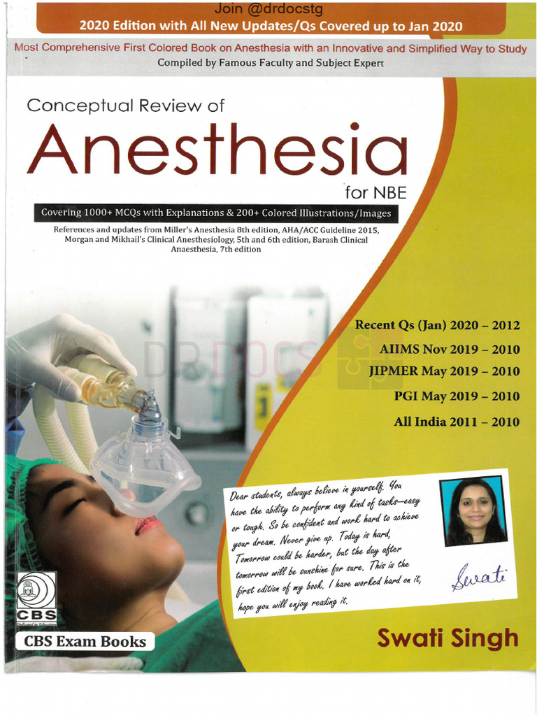 Conceptual Review of Anesthesia For NBE Swati Singh 1st Edition@Drddocstg | PDF