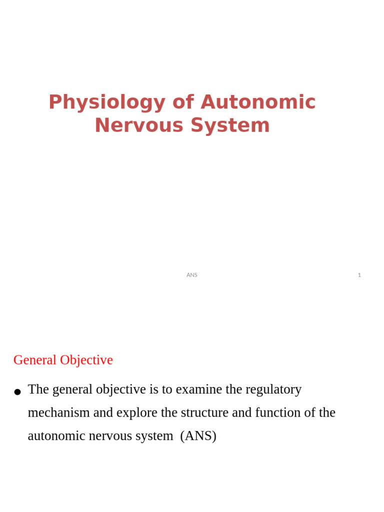 Physiology of Autonomic Nervous System | PDF | Autonomic Nervous System ...