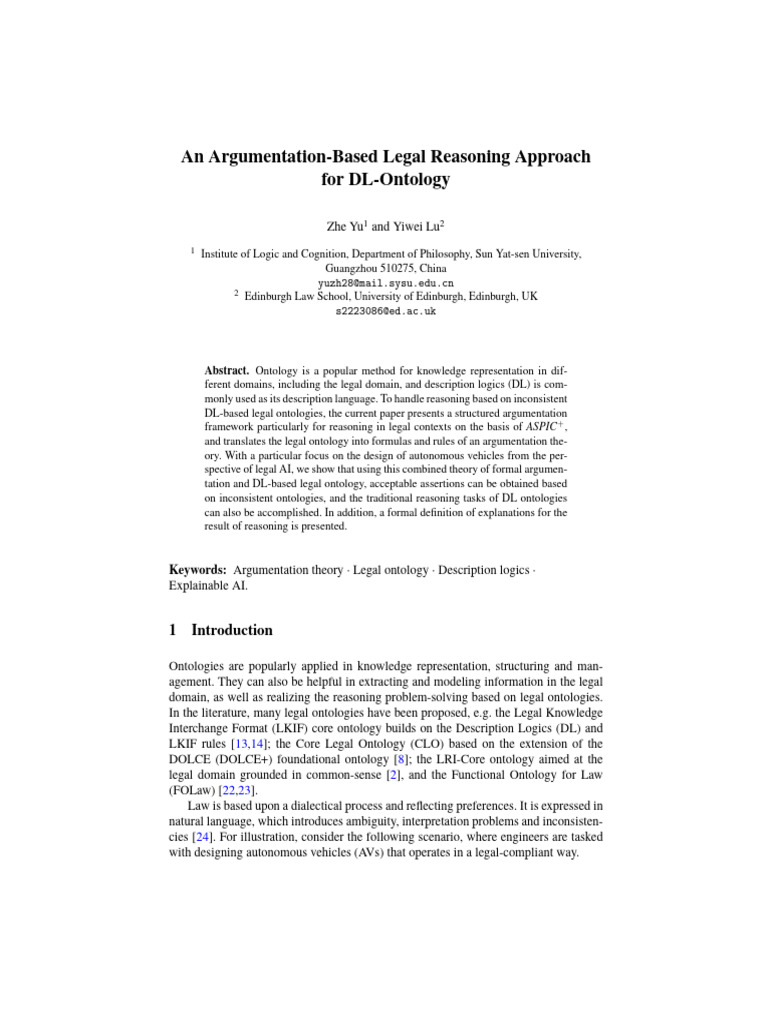 An Argumentation-Based Legal Reasoning Approach | PDF | Logic | Argument