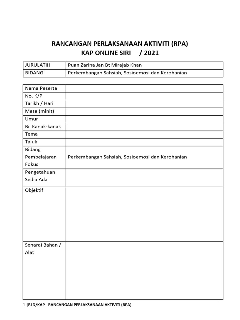 Contoh Rpa Ssek | PDF