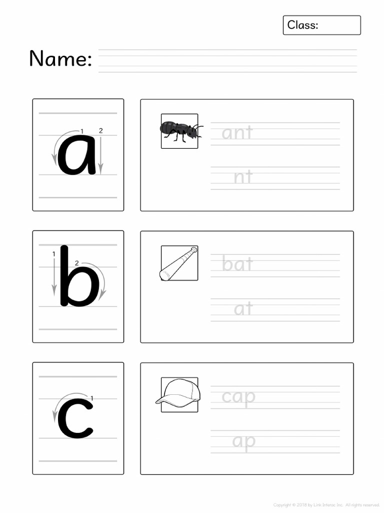 Sounds and Letters Worksheets - WC1 - A e - Lowercase | PDF