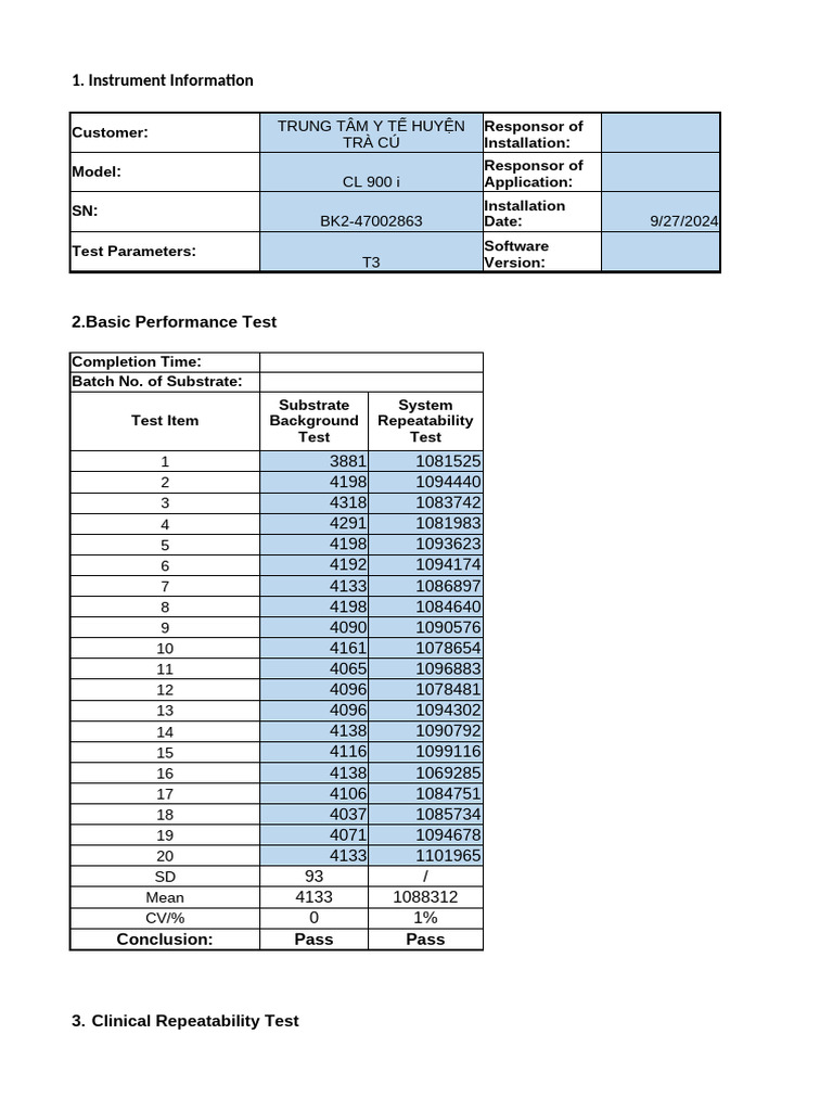 CL-900i Installation Record Data-Guidance - V1.0 | PDF