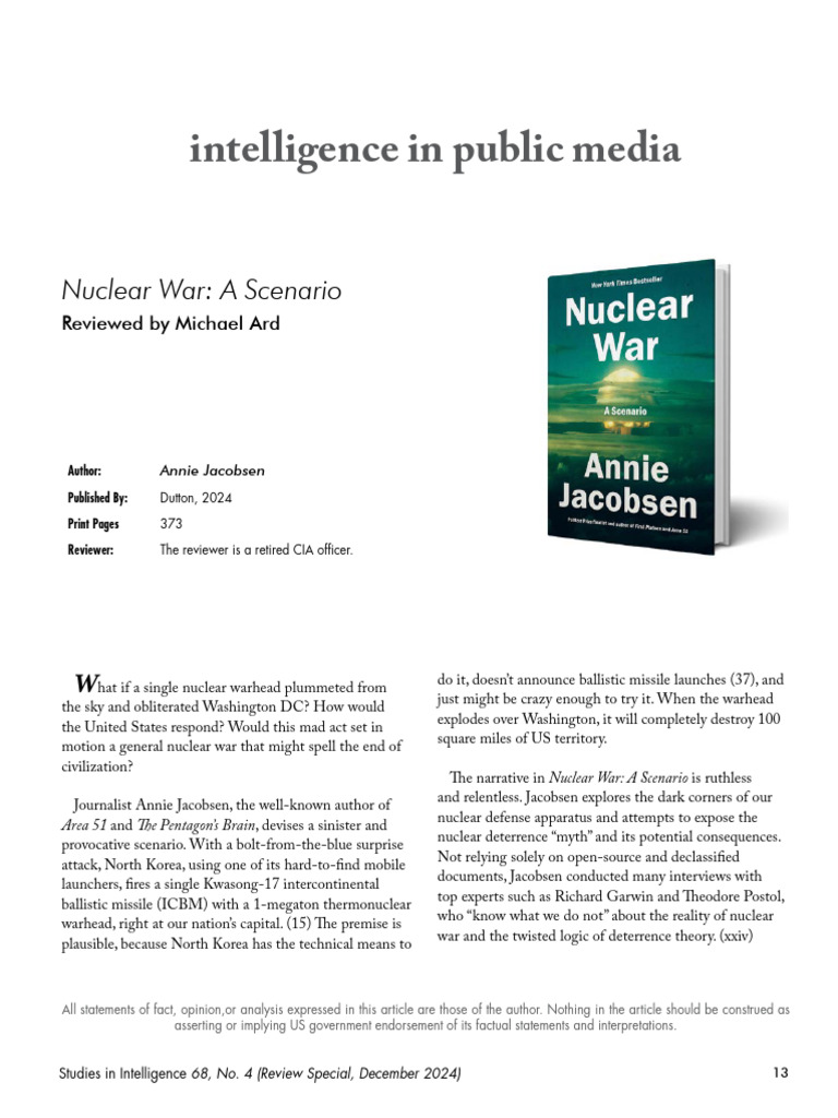 Nuclear War: A Grim Scenario Analysis | PDF | Nuclear Warfare ...