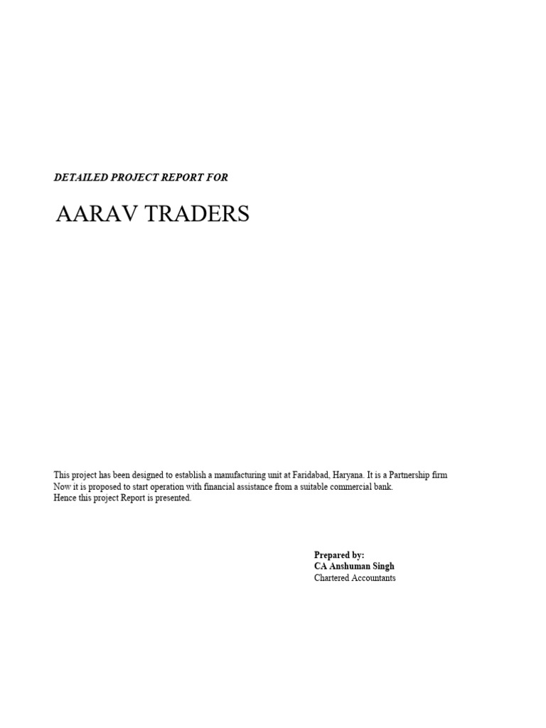 Project Report - Aarav Tarders-4 | PDF | Depreciation | Accounting