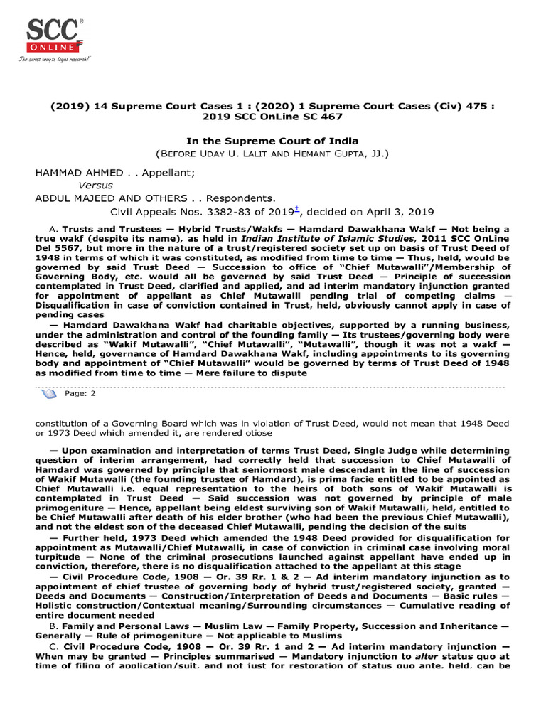 Hammad Ahmed Vs Abdul Majeed and Ors | PDF | Judiciaries | Legal ...