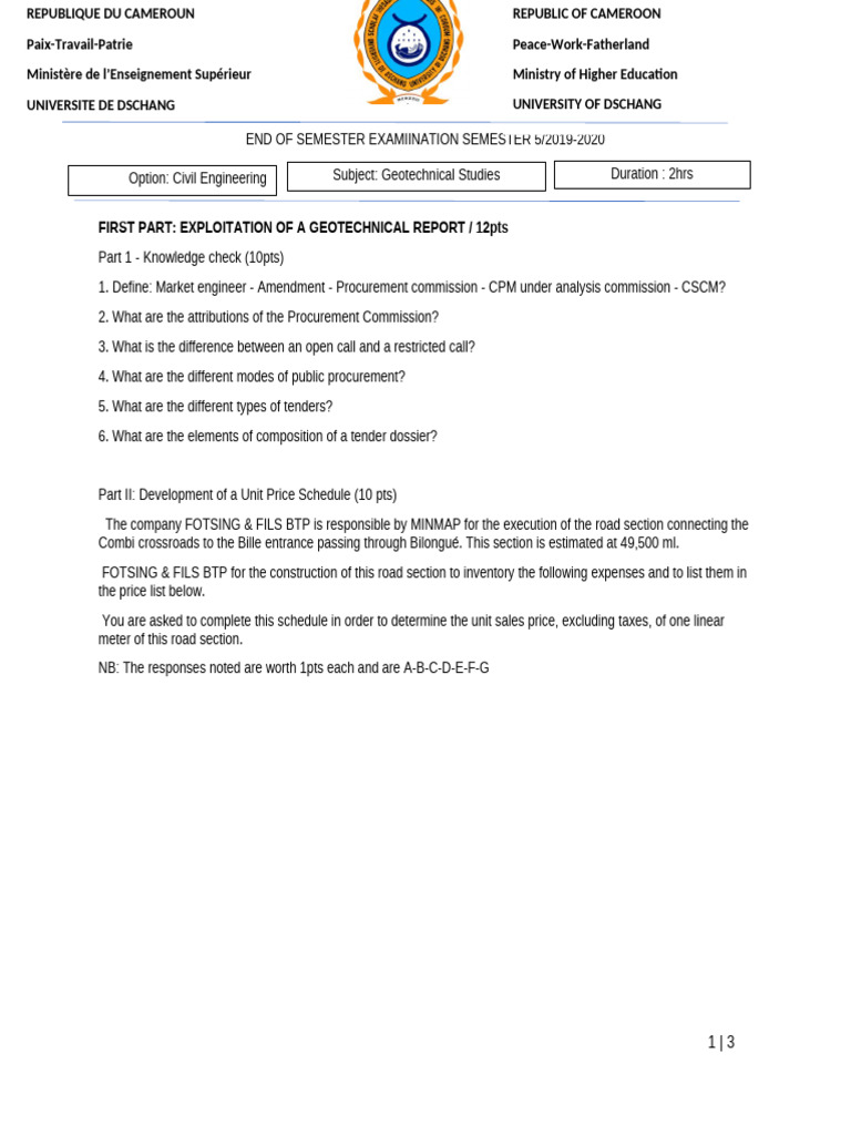Geotechnical Studies - Civil Engineering | PDF