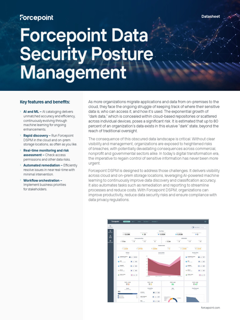 Datasheet Forcepoint Data Security Posture Management en | PDF | Security | Computer Security