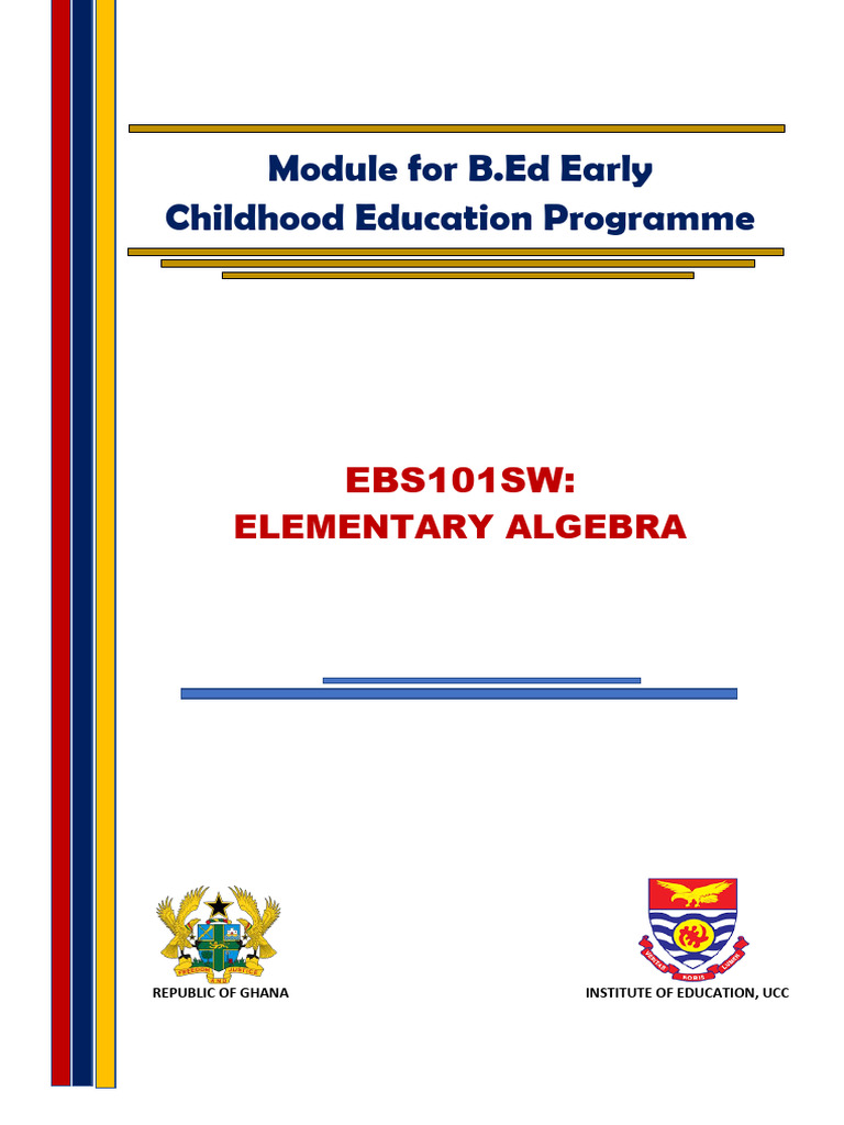 Ebs 101sw - Elementary Algebra | PDF | Set (Mathematics) | Function (Mathematics)