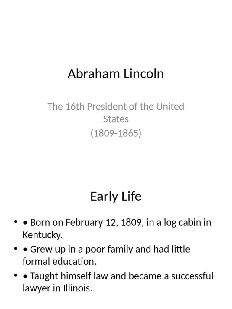 Abraham Lincoln Presentation | PDF