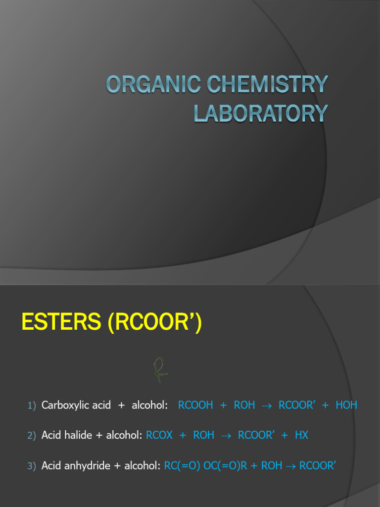 CHEM 2121L - POST LAB (Esters and Carboxylic Acid) | PDF | Ester ...