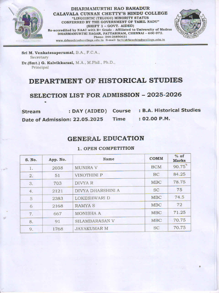 History - Selection List | PDF
