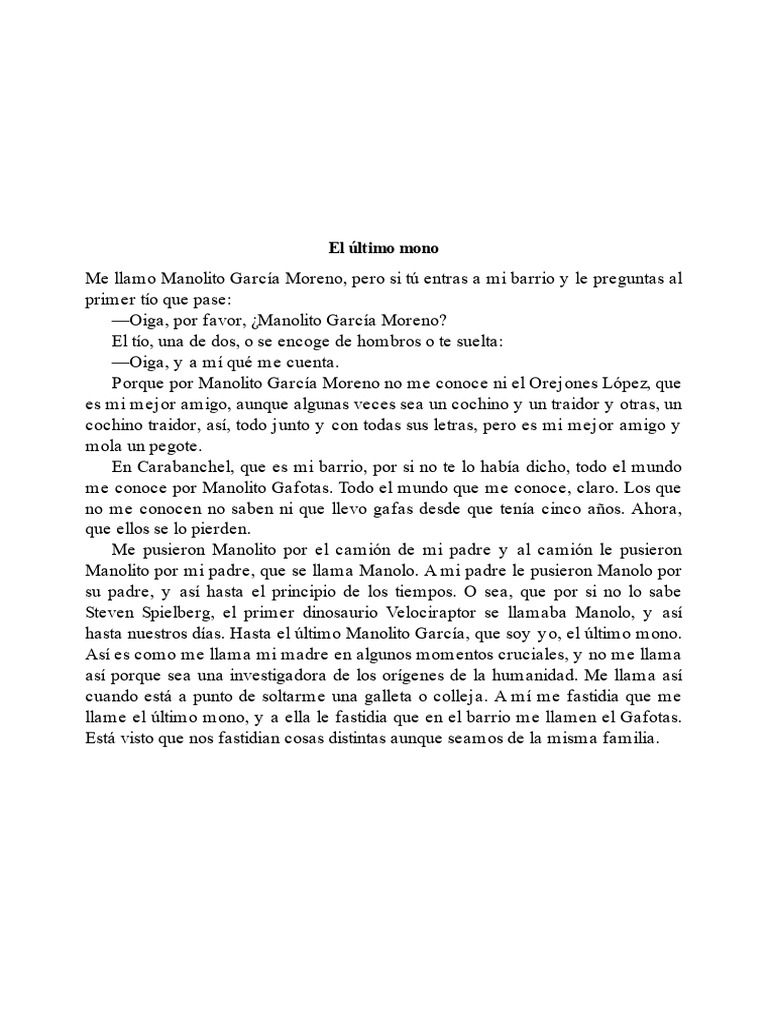 Manolito Gafotas El Ultimo Mono | PDF